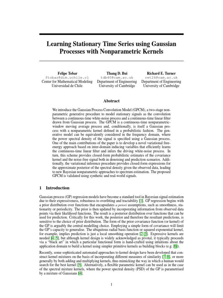 5772 Learning Stationary Time Series Using Gaussian Processes With Nonparametric Kernels | PDF ...
