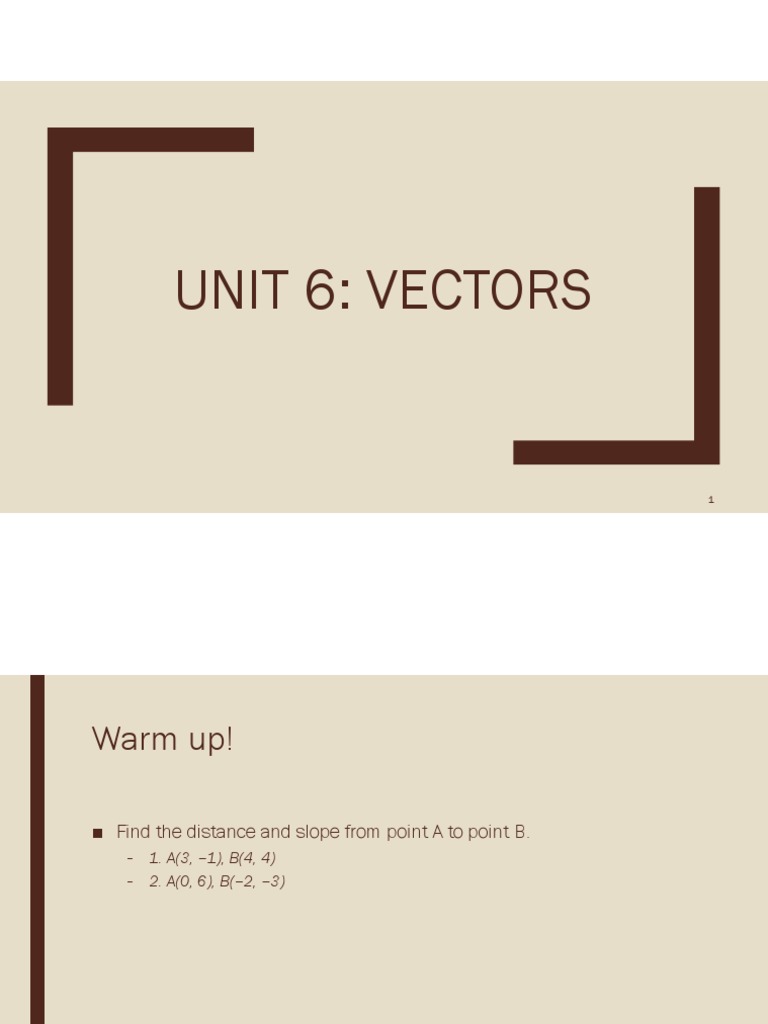 Unit 6 Vectors | PDF | Euclidean Vector | Vector Space