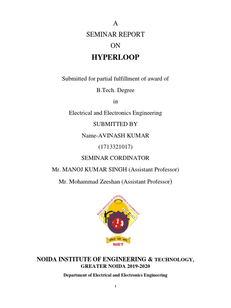 Hyperloop Report | PDF | Hyperloop | Electric Motor
