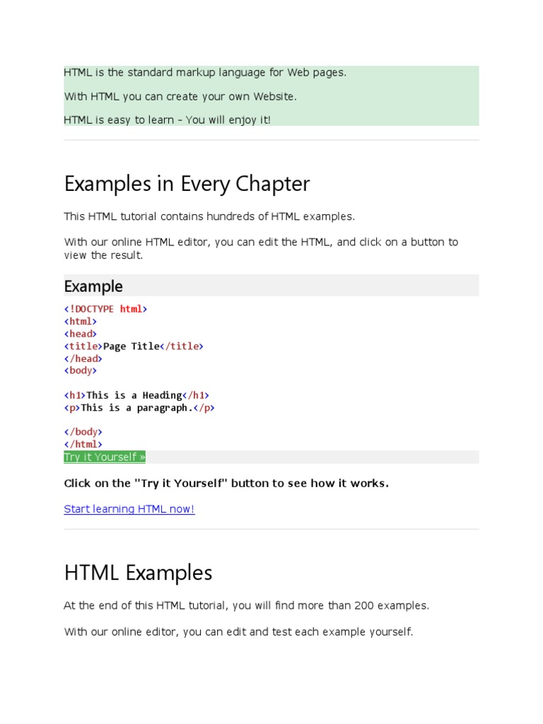 Examples in Every Chapter: Example | PDF