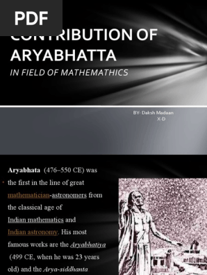 Famous Indian Mathematicians Aryabhatta