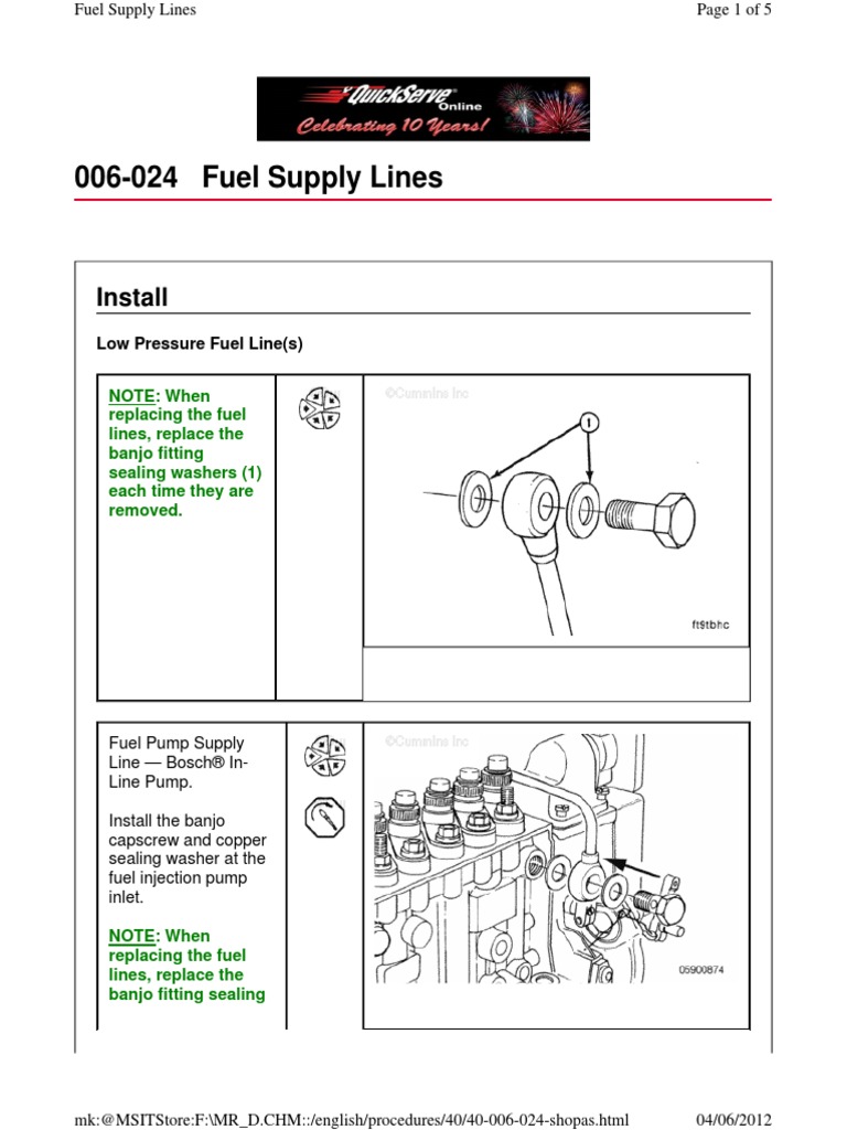 Fuel Supply Lines PDF | PDF | Fuel Injection | Pump