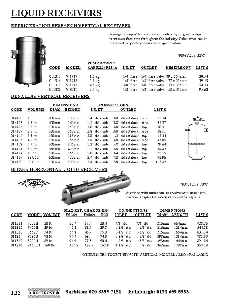 Liquid Receivers: Refrigeration Research Vertical Receivers | PDF ...