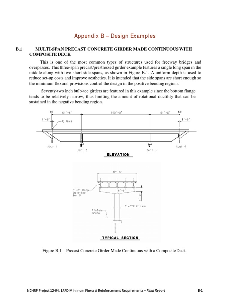 Appendix B - Design Examples: B.1 Multi-Span Precast Concrete Girder ...