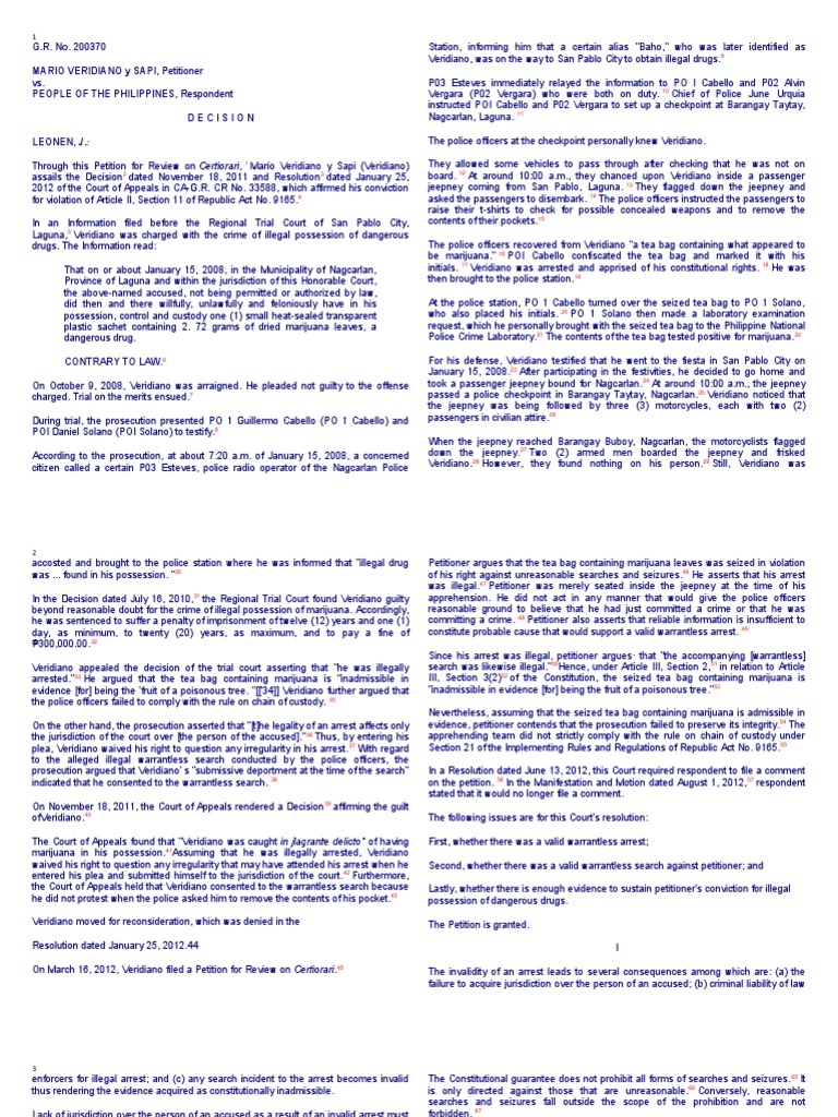 Criminal Procedure Rule 110 Cases | PDF | Search And Seizure | Search Warrant