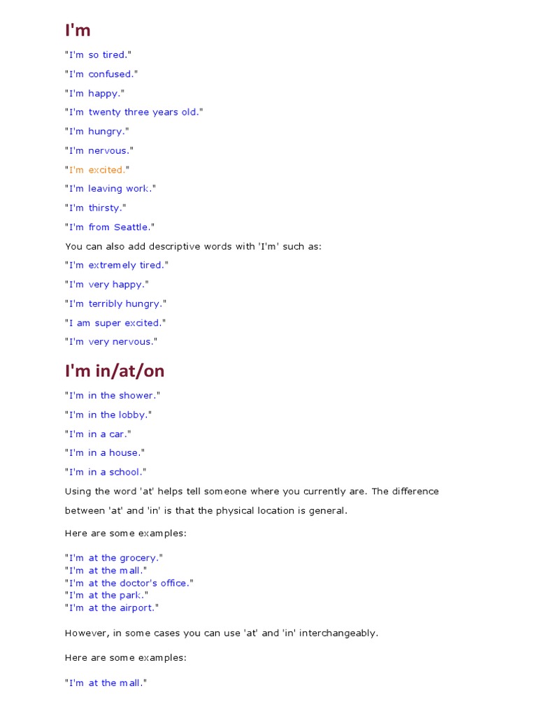 I'm Excited | PDF | Verb