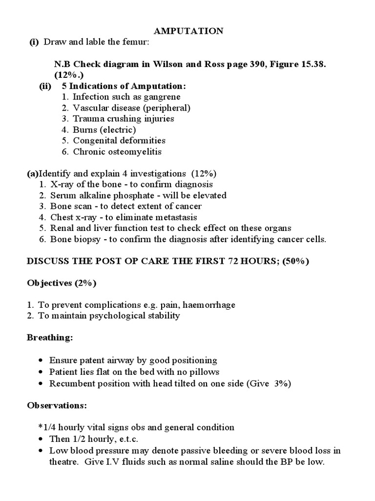 Marking Key Amputation | PDF | Pain | Amputation