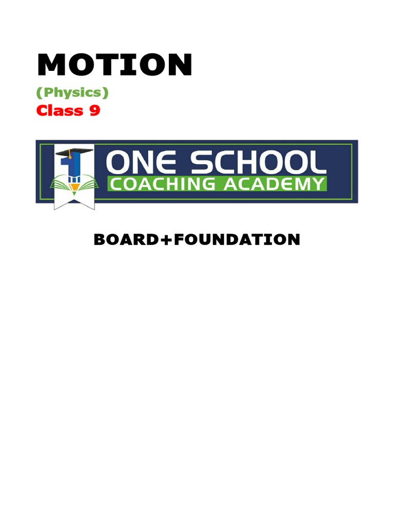 Motion: Class 9 | PDF