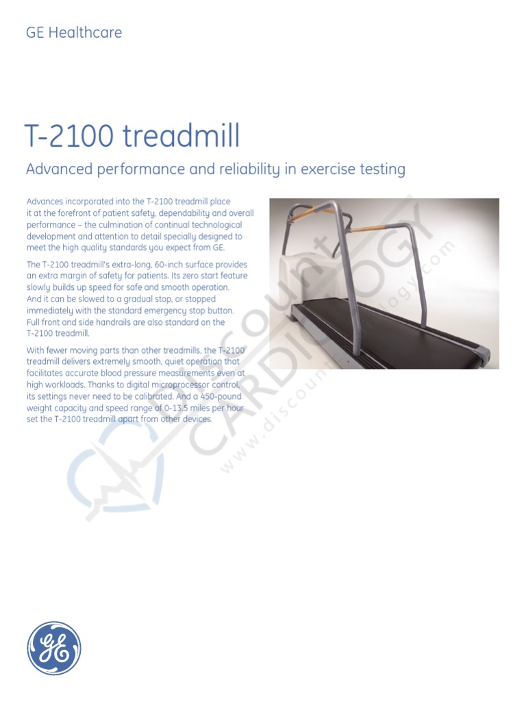 Ge T2100 Brochure | PDF | Treadmill | Patient Safety