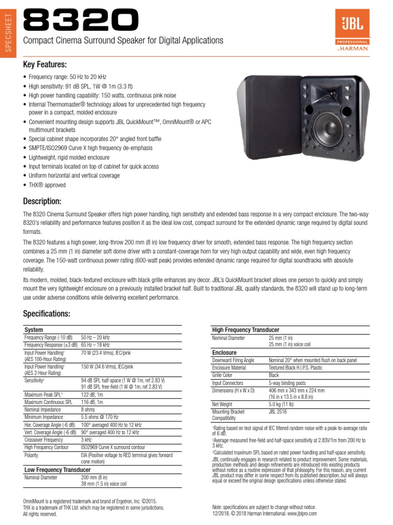 Compact Cinema Surround Speaker For Digital Applications: Key Features ...
