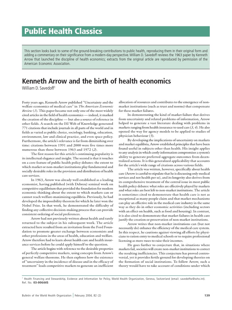 Kenneth Arrow Review PDF | PDF | Economics | Market (Economics)