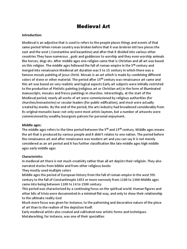 Medieval Art | PDF | Gothic Architecture | Medieval Art