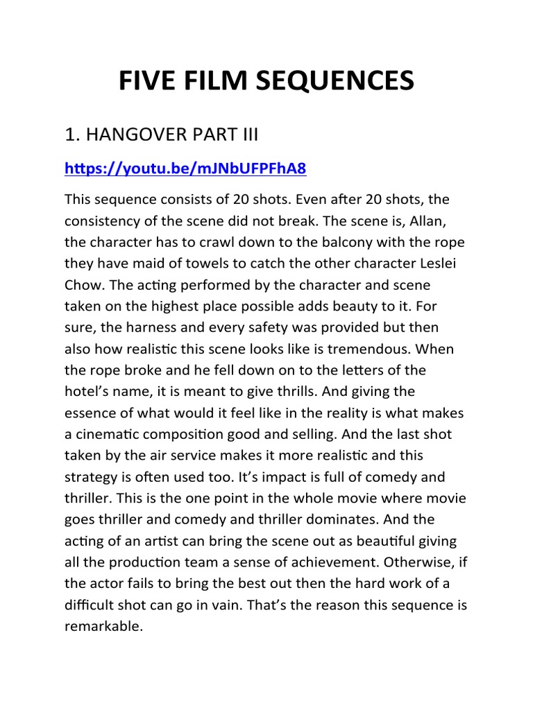 Five film sequences that thrill and move | PDF | Thriller (Genre)
