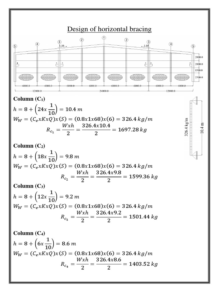Design of Horizontal Bracing: Column (C) | PDF | Physics | Classical ...