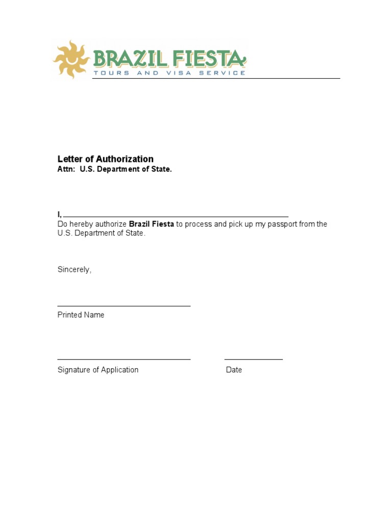 Letter of Authorization: Attn: U.S. Department of State | PDF | Law