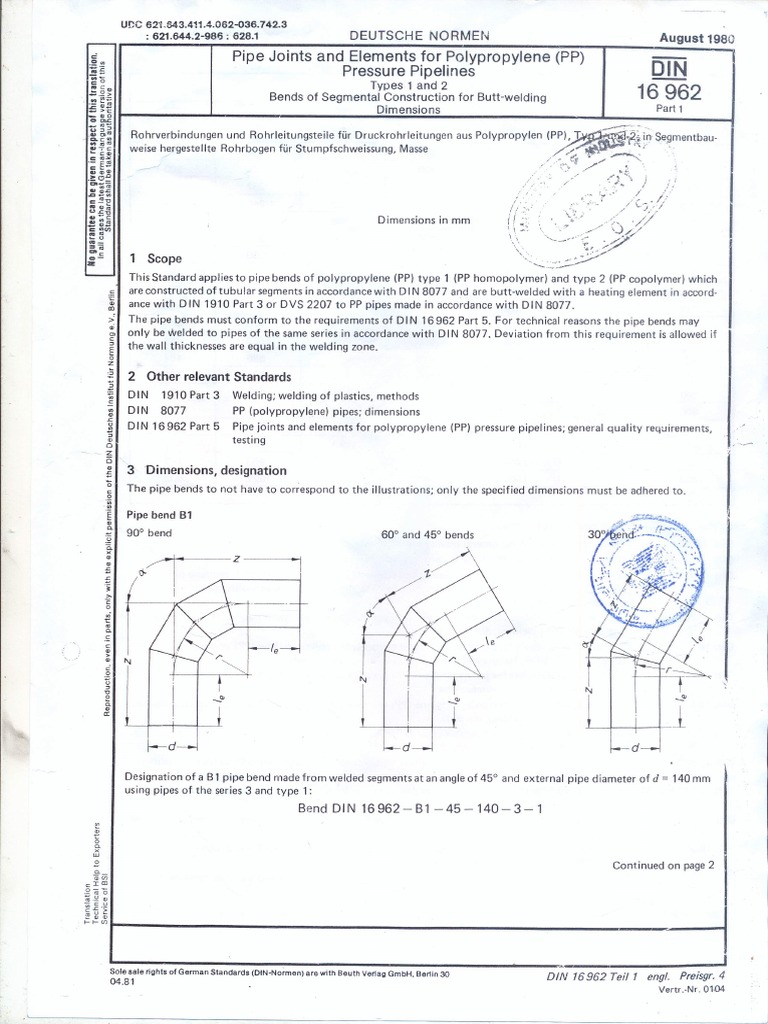 DIN 16962 PPR Fittings PDF | PDF