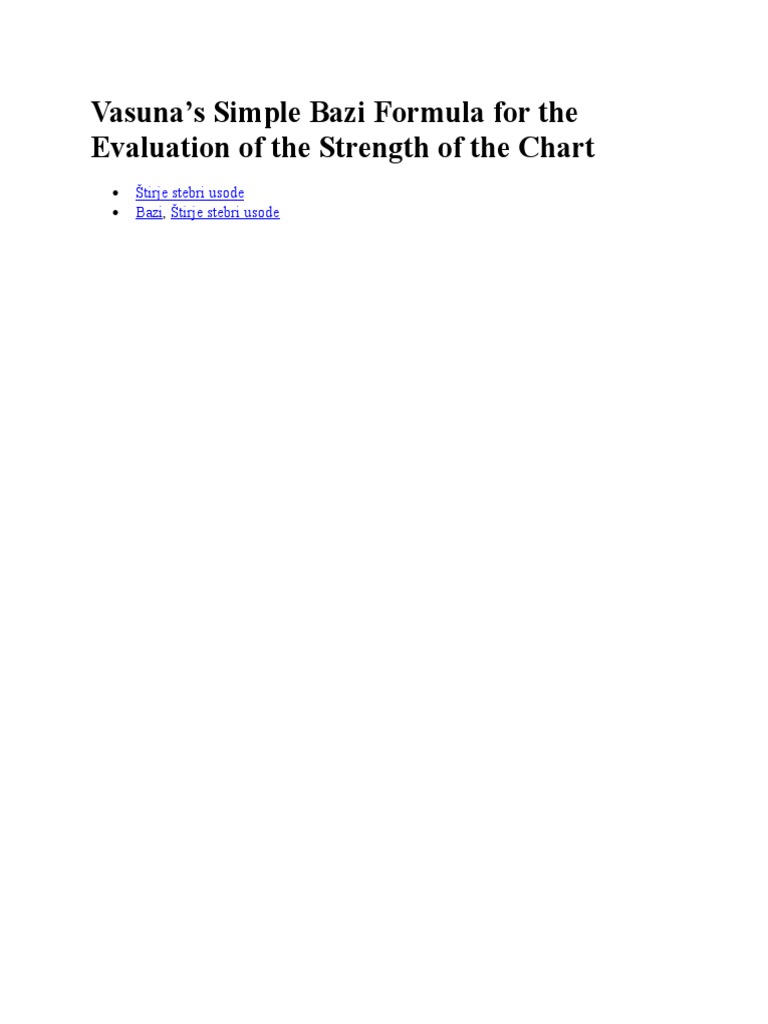 Evaluate Bazi Chart Strength Easily | PDF | Teaching Mathematics | Nature