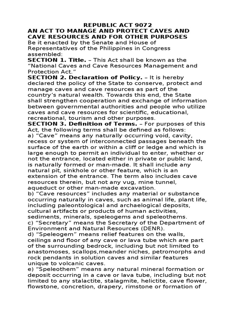 Ra 9072-Caves Act | PDF | Government | Justice