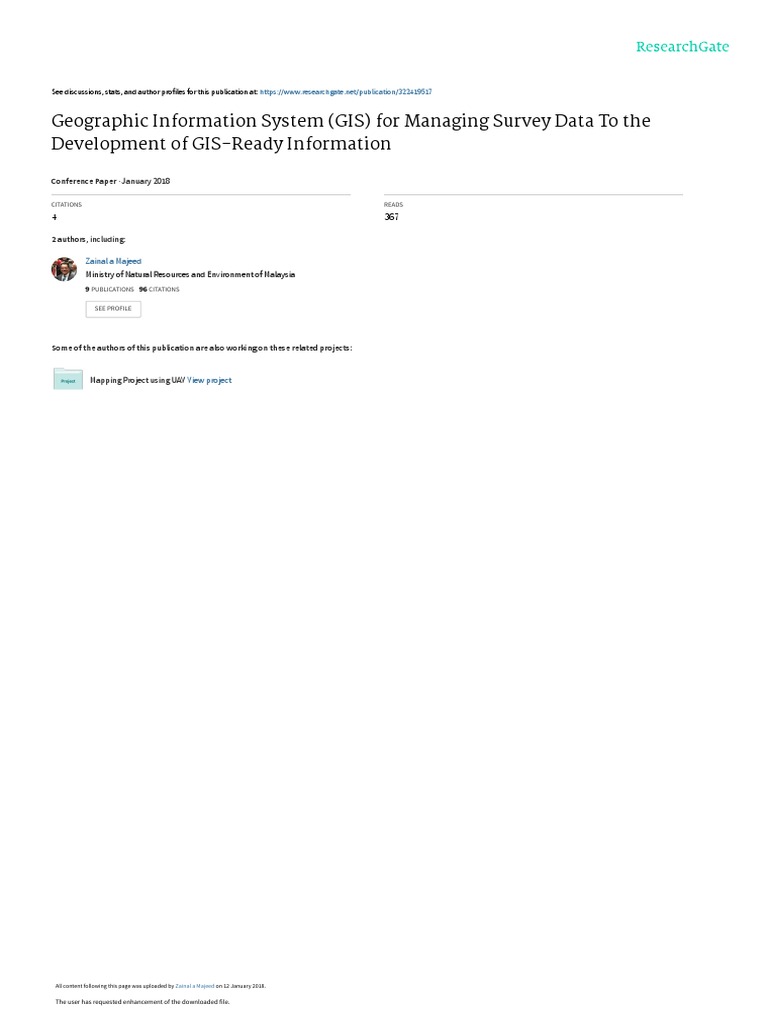 Geographic Information System (GIS) For Managing Survey Data To The ...