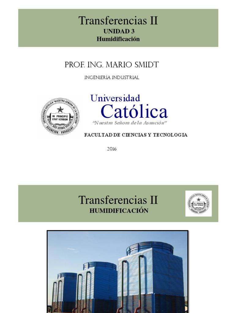 Unidad 3 Humidificacion PDF | PDF | Humedad | Humedad relativa