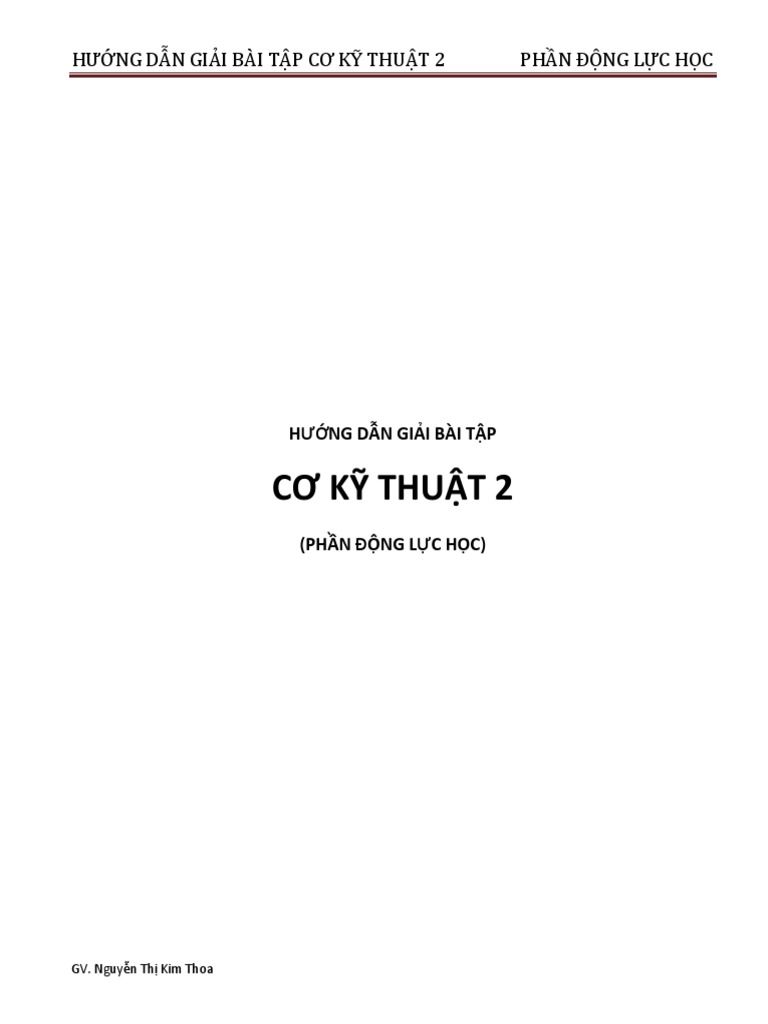 Huong Dan Giai Bai Tap Co KT2 - Dong Luc Hoc PDF | PDF