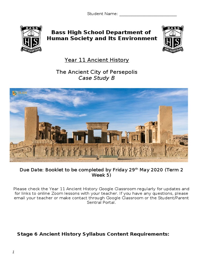 Year 11 Persepolis Learning Pack | PDF | Achaemenid Empire | Cyrus The ...