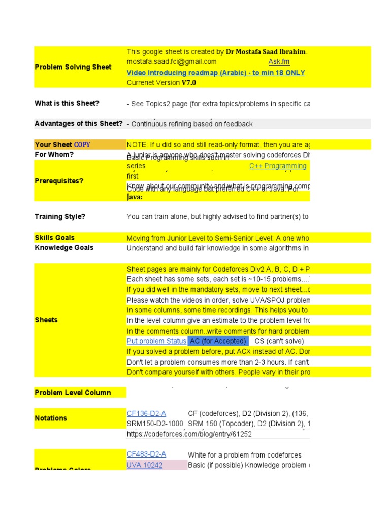 Junior Training Sheet V7.0 - READ Row 10 To Make Your Own EDITABLE | Download Free PDF ...