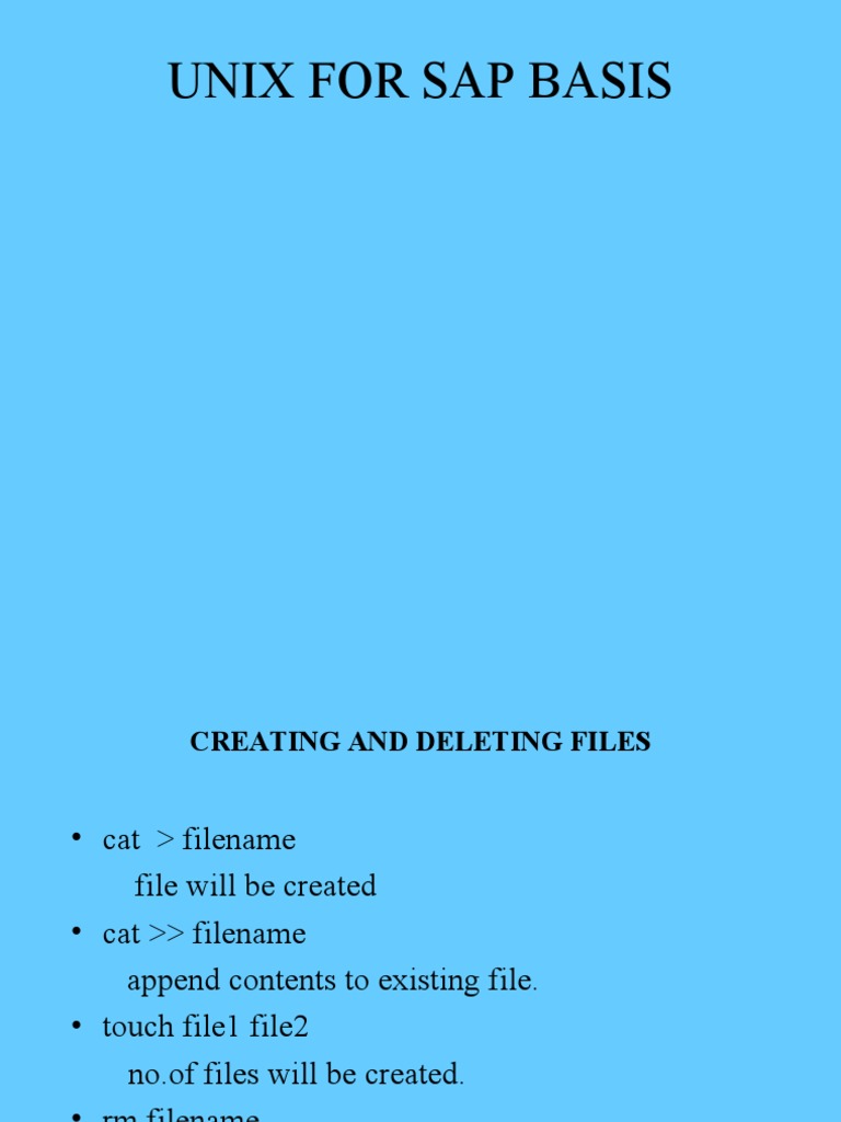 UNIX commands for SAP BASIS administration | PDF | Computer File | Computer Architecture