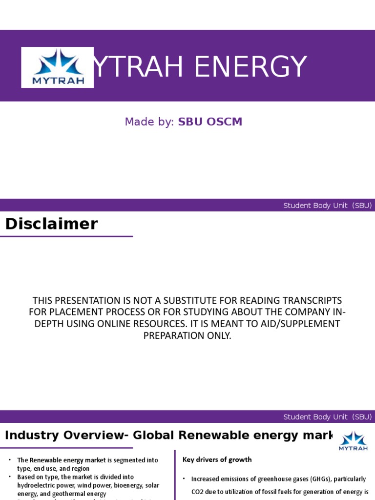 Mytrah Energy: Renewable Power Leader | PDF | Energy Market | Renewable ...