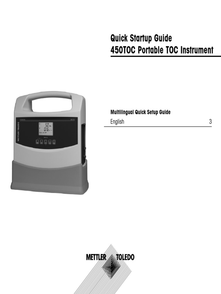 Quick Startup Guide 450TOC Portable TOC Instrument | PDF | Total ...