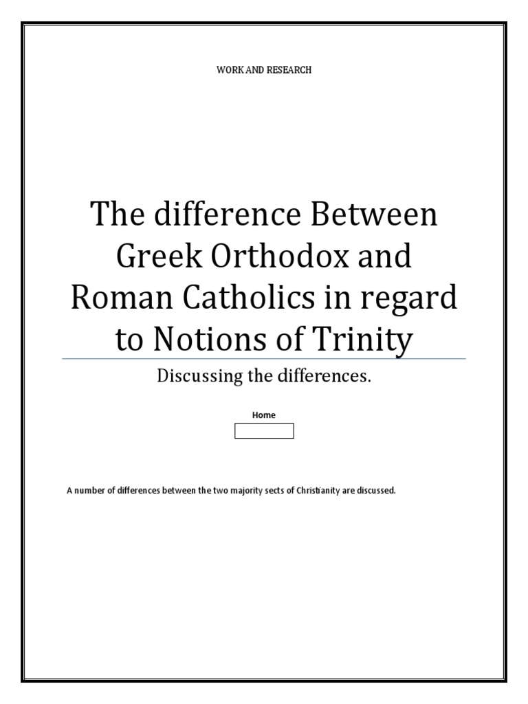 Greek Orthodox vs Roman Catholic Trinity Differences | PDF | Ancient ...