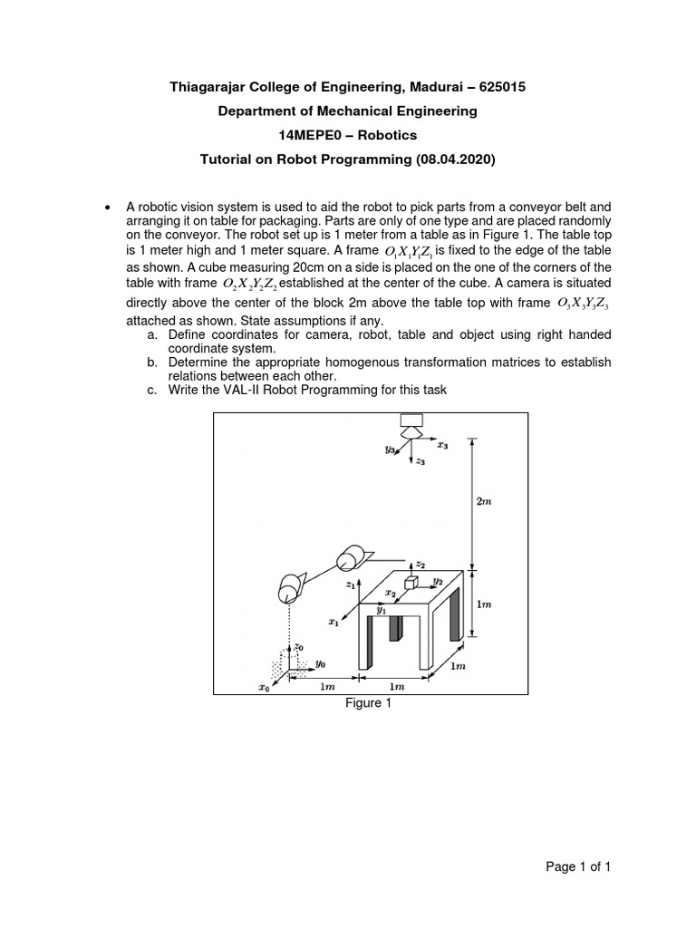 Assignment3 - Robot Programming - 8april2020 | PDF