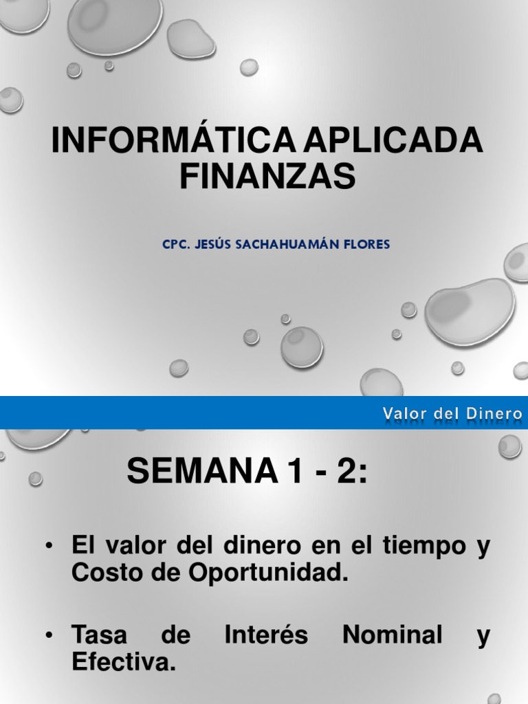 Informática Aplicada Finanzas | PDF | Interés | Tasas de interés