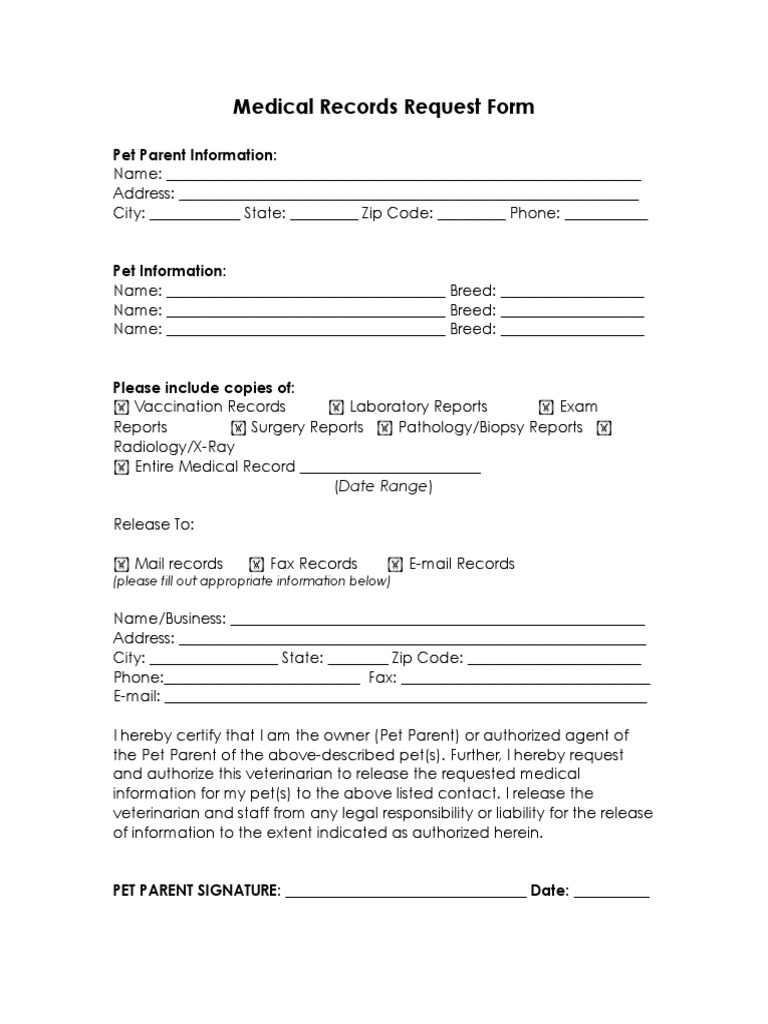 Medical Records Request Form | PDF