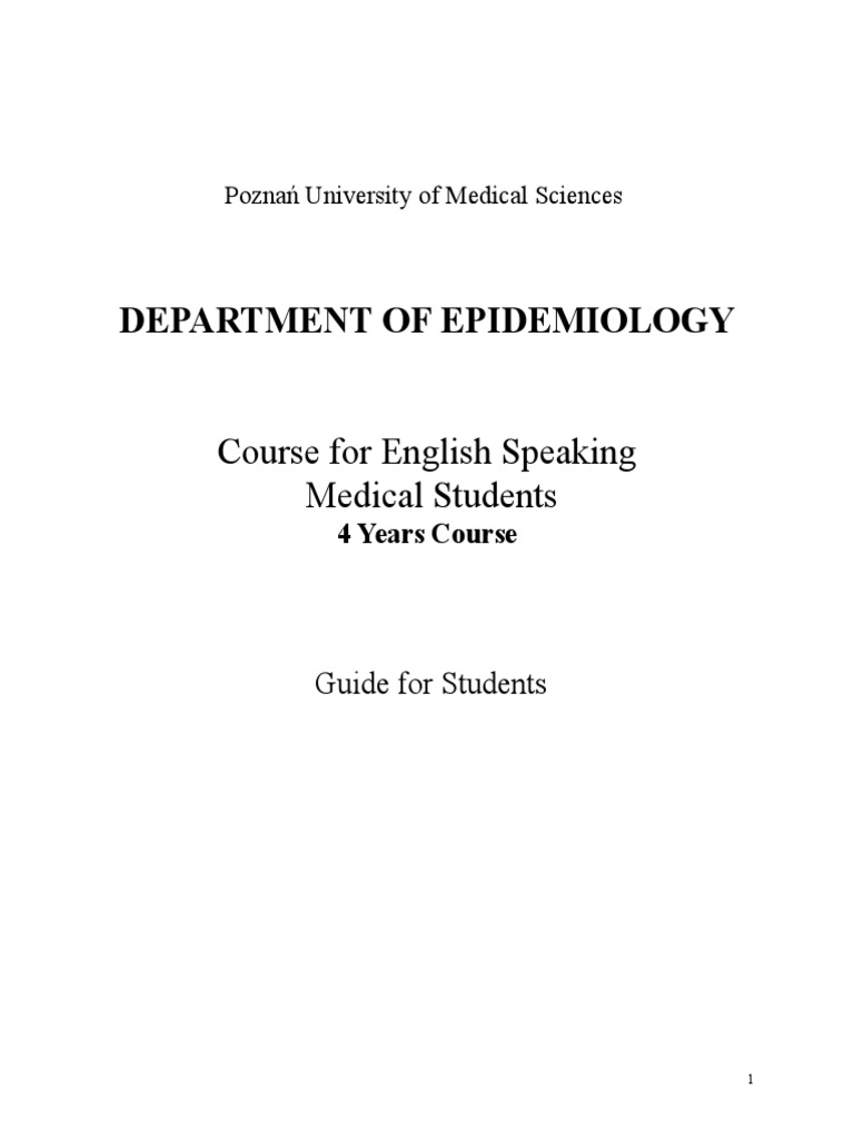 Epidemiology Course Outline | PDF | Preventive Healthcare | Epidemiology