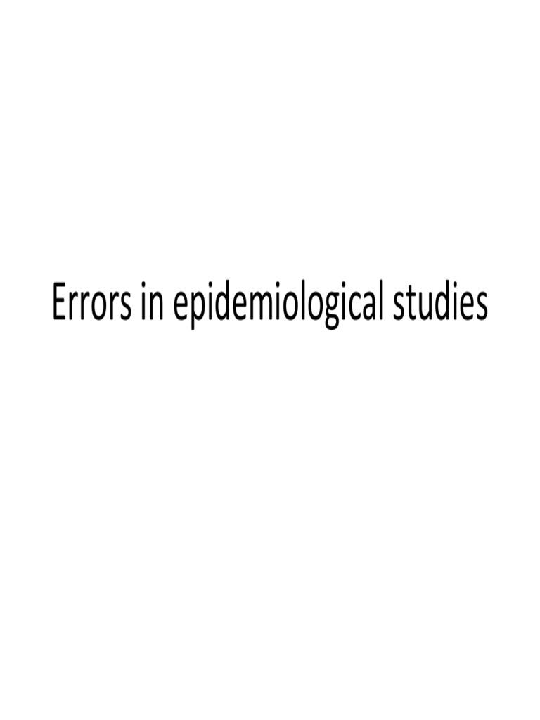 Errors in Epidemiological Studies | PDF | Observational Error | Errors And Residuals