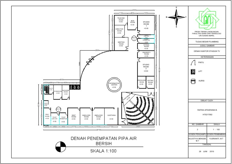 Denah Penempatan Pipa Air Bersih | PDF