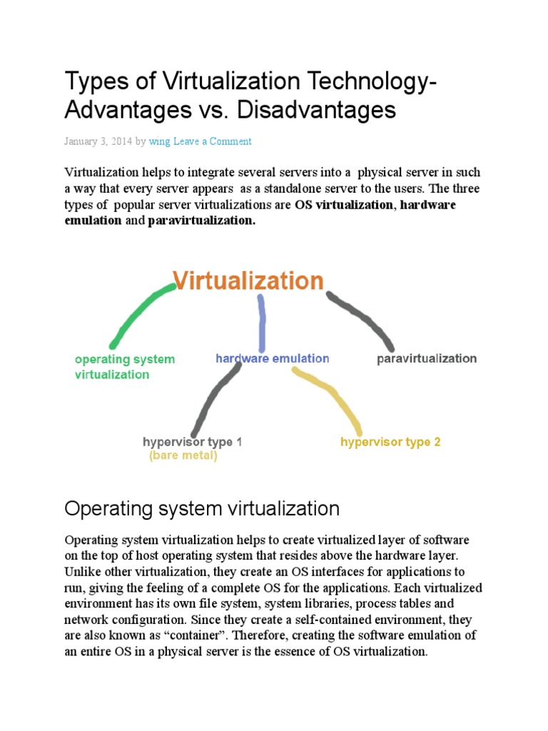 Types of Virtualization Technology | PDF | Virtualization | Operating ...