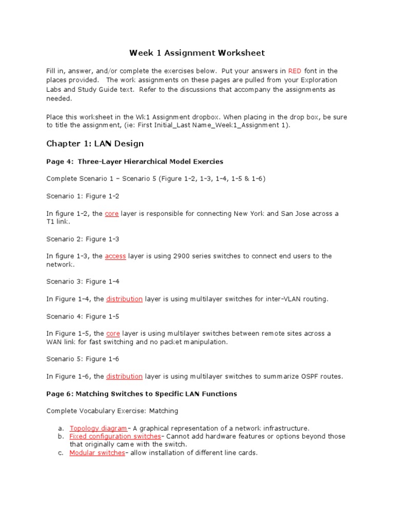Week 1 Assignment Worksheet: Page 4: Three-Layer Hierarchical Model ...