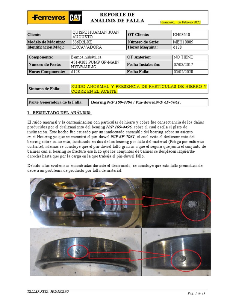 Reporte Analisis de Falla | PDF | Ingeniería mecánica | Naturaleza