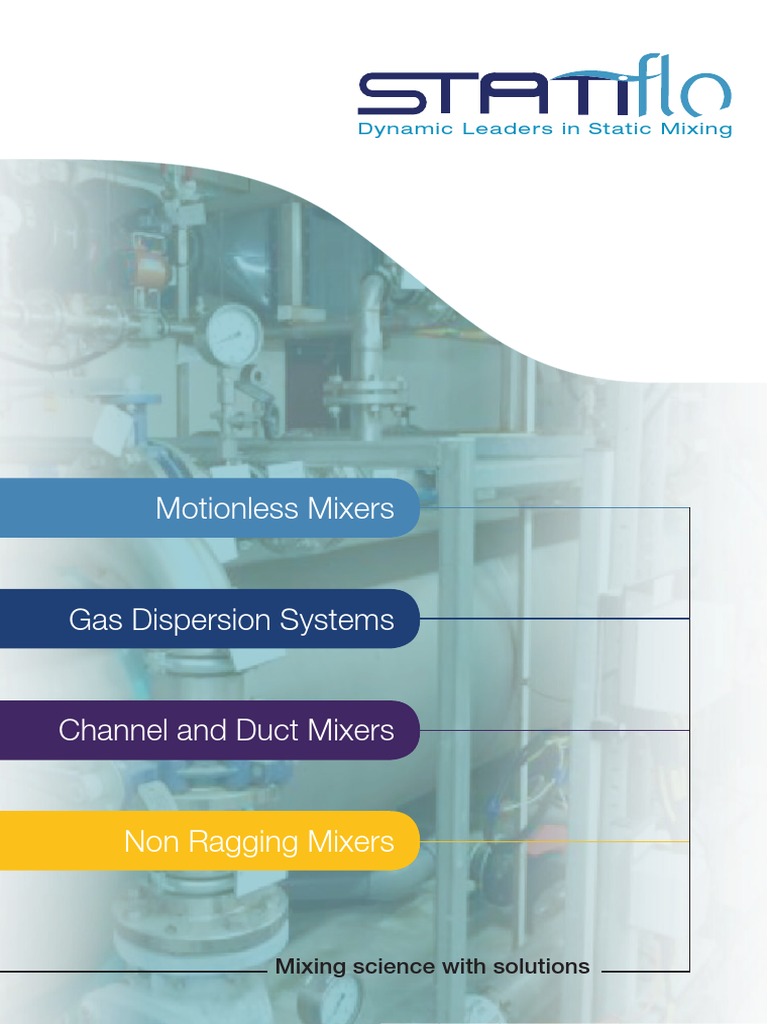 Statiflo Motionless Mixers Overview | PDF | Water Purification | Liquids