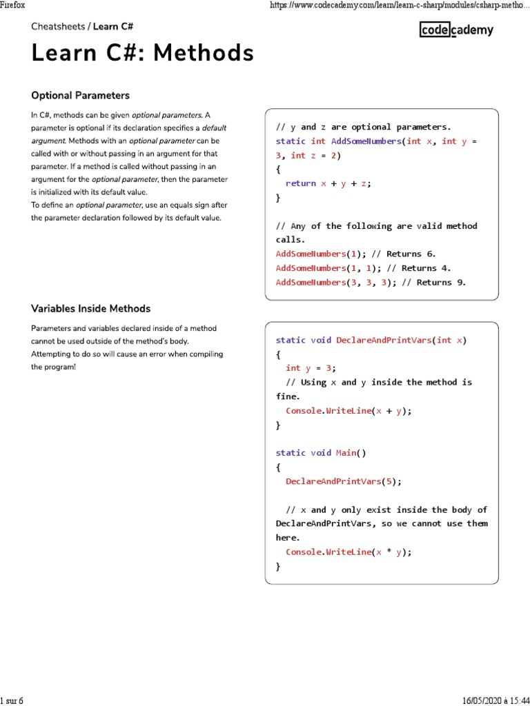Exploring Method Fundamentals In C Parameters Return Types