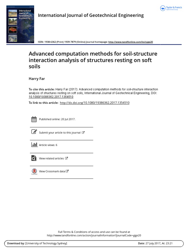 Advanced Computation Methods For Soil-Structure Interaction Analysis of Structures Resting On ...
