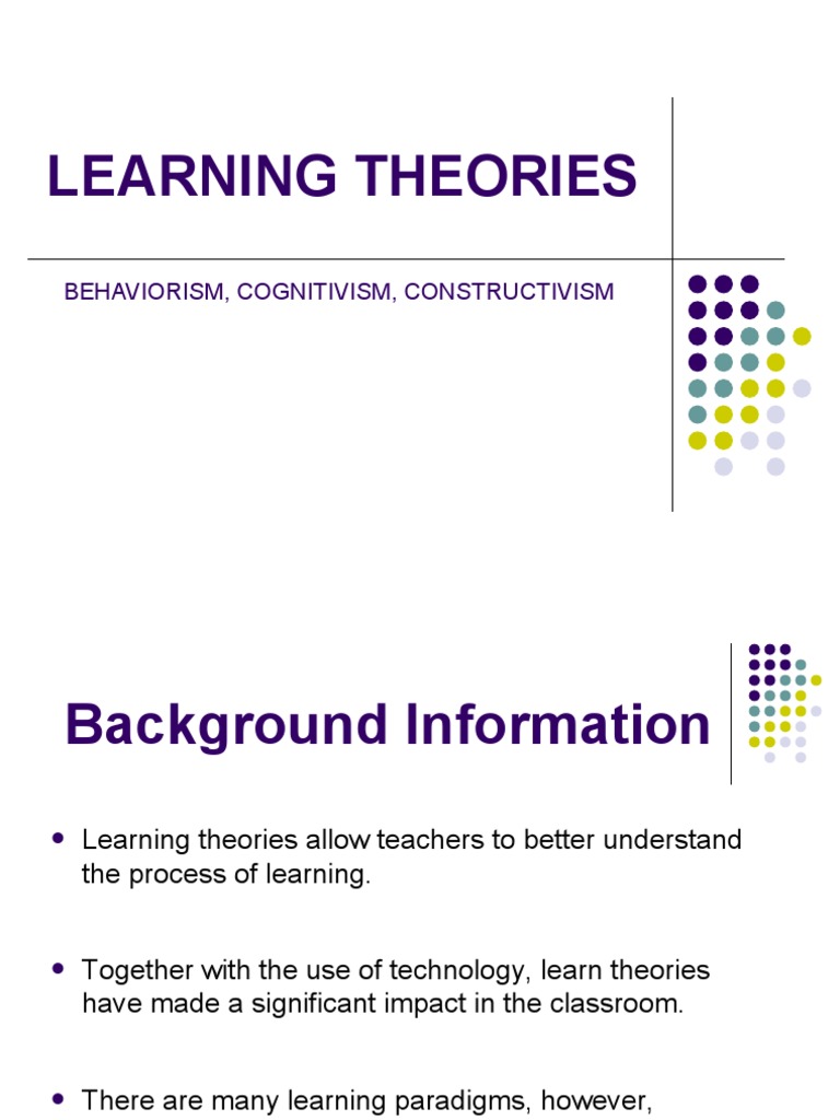 Learning Theories: Behaviorism, Cognitivism, Constructivism | PDF | Behaviorism | Constructivism ...