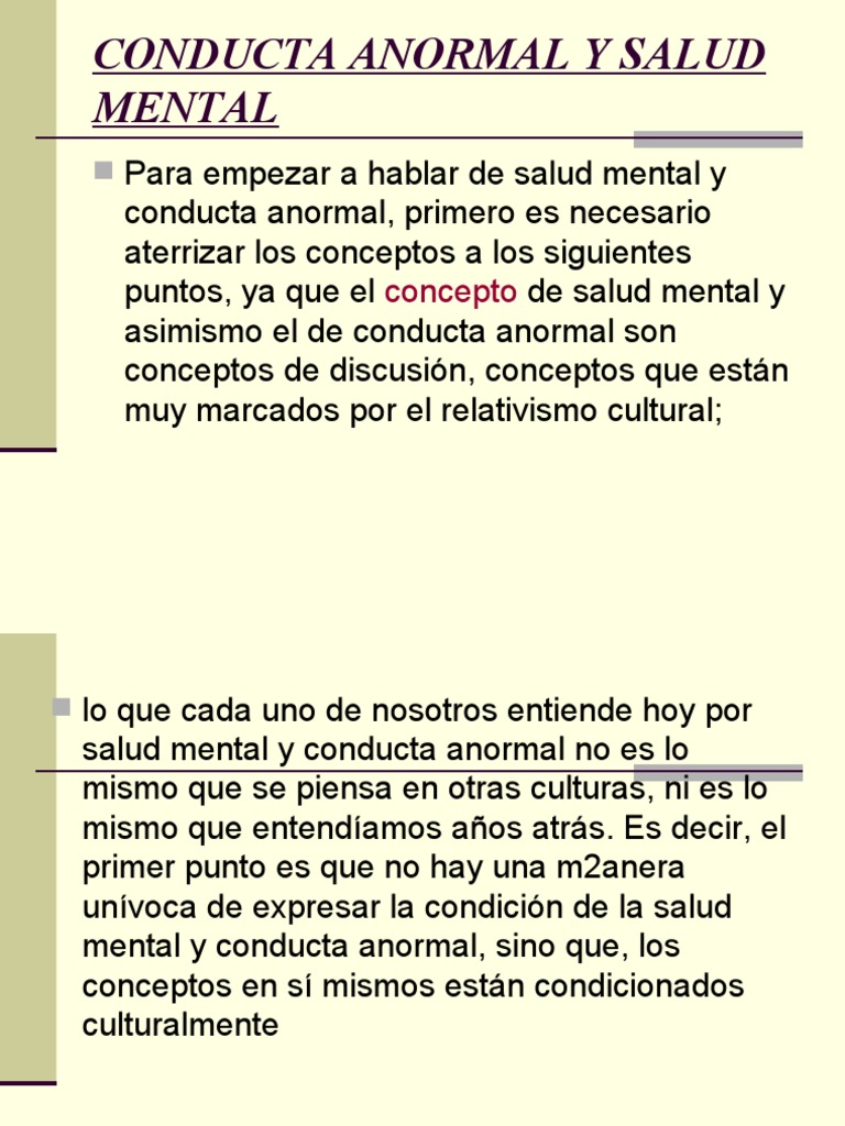 Conducta Anormal y Saludmental | PDF | Comportamiento | Salud mental