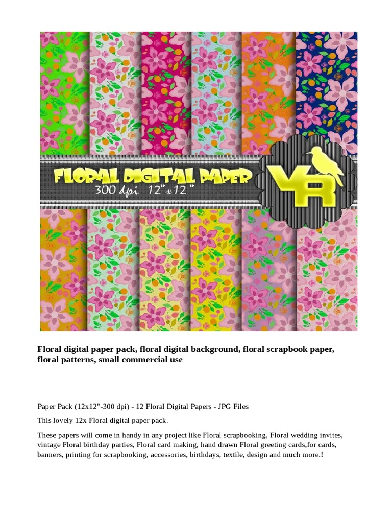 Floral Digital Paper Free | PDF