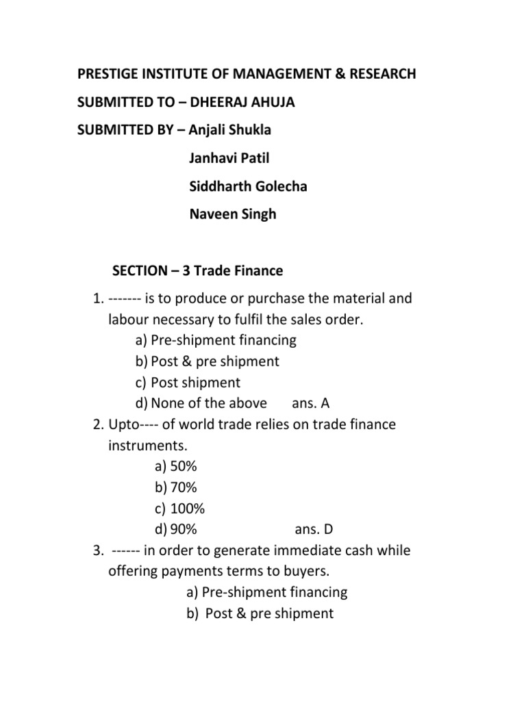 Ibf Assignment | PDF | Letter Of Credit | Factoring (Finance)