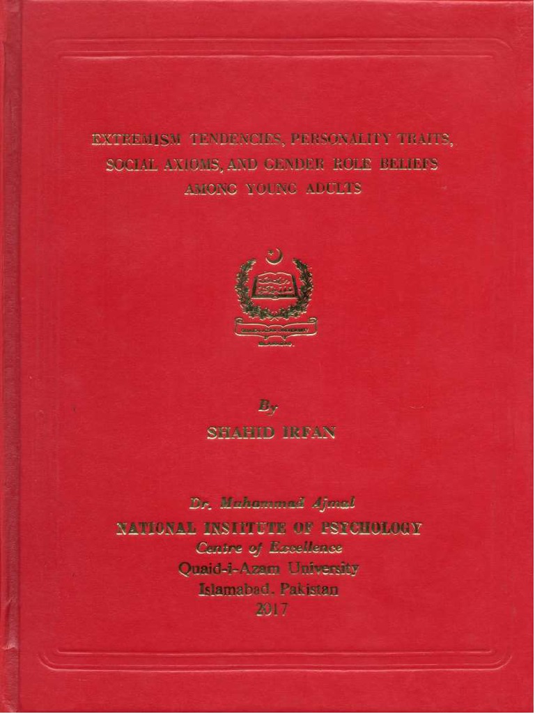 Shahid Irfan Psychology Complete Thesis PDF | PDF | Extraversion And Introversion | Factor Analysis