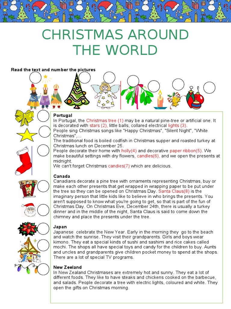 Christmas Traditions Worldwide for Kids | PDF | Christmas Tree | Christmas