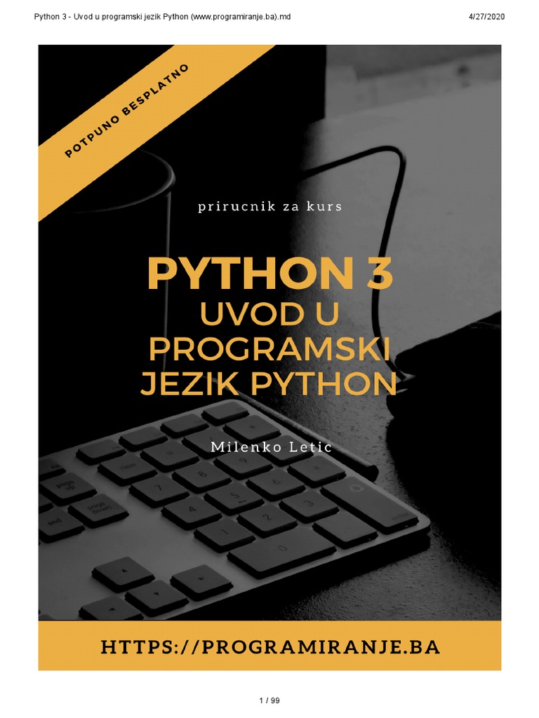 Python3-Uvod U Programski Jezik Python | PDF